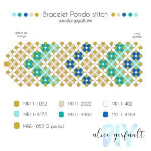Tuto Pondo Stitch pour tisser un bracelet manchette - DIY by Alice Gerfault
